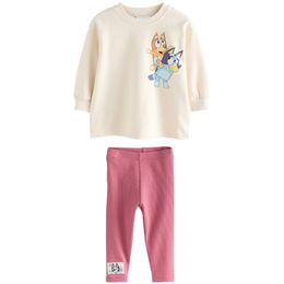 next Set: Sweatshirt und Leggings M&auml;dchen Gr&ouml;&szlig;e 116 ecru / hellblau / apricot / pitaya