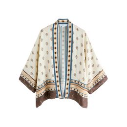 next Kimono Damen Gr&ouml;&szlig;e L/XL creme / camel / braun