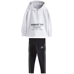 next Jogginganzug M&auml;dchen Gr&ouml;&szlig;e 158 grau / schwarz