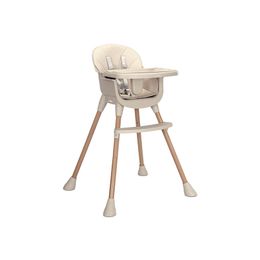 Lorelli Kinderhochstuhl Vanilla 3 in 1 Kinderstuhl, Tablett, Fu&szlig;st&uuml;tze, Gurt beige