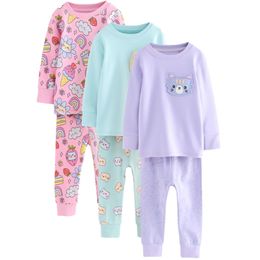 next Schlafanzug M&auml;dchen Gr&ouml;&szlig;e 98 hellblau / hellgelb / lila / pink