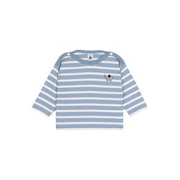 Petit Bateau Shirt Jungen Größe 80 taubenblau / dunkelbraun / grau / weiß