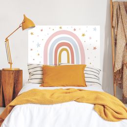 Bilderwelten Kopfteil Bett Gro&szlig;er Regenbogen mit Sternen und P&uuml;nktchen