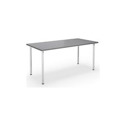 Mehrzwecktisch DUO-C, gerade Platte, HxT 700 - 800 x 800 mm, Breite 1600 mm, lichtgrau, weiß kaiserkraft