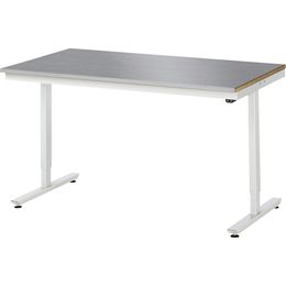 Rau Arbeitstisch, elektrisch höhenverstellbar Serie Adlatus 150, Edelstahlplatte, Höhe 720 - 1120 mm, BxT 1500 x 800 mm