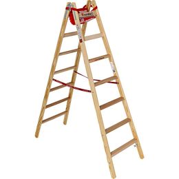 Holz-Stehleiter mit Komfort-Breitsprossen, beidseitig begehbar, 2 x 7 Sprossen kaiserkraft