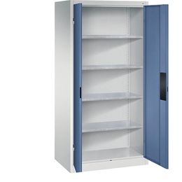C+P Werkstatt-Schwerlastschrank, Breite 930 mm, Tiefe 600 mm, Tür fernblau
