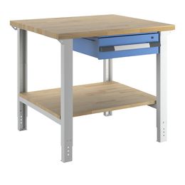 eurokraft pro Werkbank, Baukastensystem Serie 7000, 1 Schublade, 1 Ablageboden, BxT 1000 x 900 mm