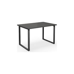 Mehrzwecktisch DUO-O, gerade Platte, Tiefe 800 mm, Breite 1200 mm, dunkelgrau / schwarz kaiserkraft
