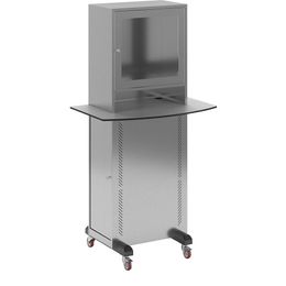 eurokraft pro Edelstahl-PC-Schrank, mit Arbeitsplatte BxT 900 x 600 mm, HxBxT 1625 x 600 x 350 mm