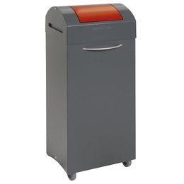 Wertstoffsammler, flammverlöschend, BxT 380 x 320 mm, Volumen 75 l, Einwurf feuerrot kaiserkraft