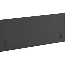 Akustik-Tischtrennwand Standard mit geraden Ecken, Höhe 650 mm, Textil, Breite 1600 mm, schwarz kaiserkraft