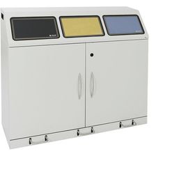 Wertstoffsammler mit Pedal, Stahl, Volumen 3 x 70 l, mit Innenbehälter kaiserkraft