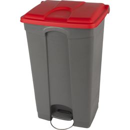 Probbax Treteimer, Volumen 90 l, BxHxT 505 x 790 x 410 mm, grau, Deckel rot