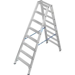 Krause Alu-Stufenstehleiter, mit R13-Rutschhemmung, beidseitig begehbar, 2x8 Stufen