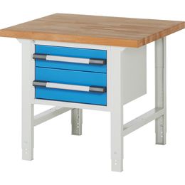 eurokraft pro Werkbank, Baukastensystem Serie 7000, 2 Schubladen, BxT 1000 x 900 mm
