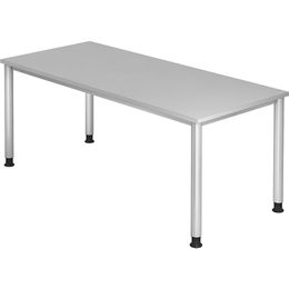 Schreibtisch, HxT 685 - 810 x 800 mm, 4 Rundrohrbeine, Breite 1800 mm, alusilber / lichtgrau kaiserkraft