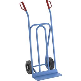 eurokraft pro Sackkarre aus Stahl, Modell: Ladekarre, Tragfähigkeit 250 kg, pannensichere Vollgummibereifung