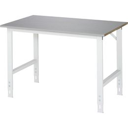 Rau Arbeitstisch, höhenverstellbar, Gestell 60 x 30 mm, Edelstahlplatte, BxT 1250 x 800 mm