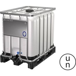 IBC-Container mit UN-Zulassung, Volumen 600 l, natur, auf Kunststoffpalette kaiserkraft
