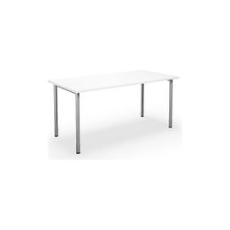 Mehrzwecktisch DUO-C, gerade Platte, HxT 700 - 800 x 800 mm, Breite 1600 mm, weiß, silber kaiserkraft