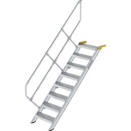 MUNK Industrietreppe, Stahl-Lochblechstufen, Stufenbreite 600 mm, 8 Stufen