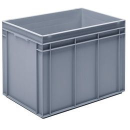 Euro-Stapelbehälter aus Polypropylen (PP), Traglast 20 kg, silbergrau, Volumen 90 l, Außenhöhe 425 mm, VE 2 Stk kaiserkraft