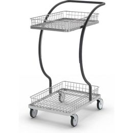 Kongamek C-LINE Einkaufs- und Tischwagen, mit 2 verchromten Gitterkörben, Etagenhöhen 160, 830 mm