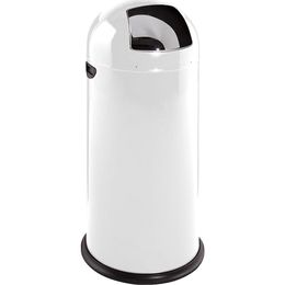 Var Push-Mülleimer, Stahl, selbstschließend, weiß, 52 l, Höhe 890 mm