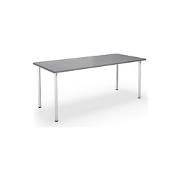 Mehrzwecktisch DUO-C, gerade Platte, HxT 700 - 800 x 800 mm, Breite 1800 mm, lichtgrau, weiß kaiserkraft