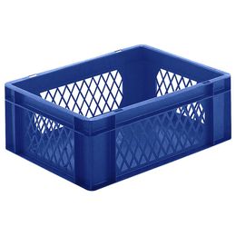 Euro-Format-Stapelbehälter, Wände durchbrochen, Boden geschlossen, LxBxH 400 x 300 x 145 mm, blau, VE 5 Stk kaiserkraft