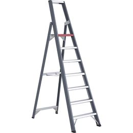Altrex Alu-Stufenstehleiter, einseitig begehbar, mit Ablageschale, 7 Stufen, Arbeitshöhe 3650 mm