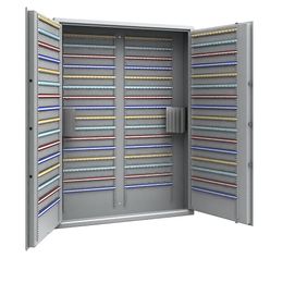 Schlüsseltresor, lichtgrau, Hakenleisten verstellbar, 960 Haken, HxBxT 1600 x 1200 x 200 mm kaiserkraft