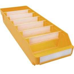 STEMO Regalkasten aus hochschlagfestem Polypropylen, gelb, LxBxH 500 x 180 x 95 mm, VE 20 Stk