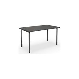 Mehrzwecktisch DUO-C, gerade Platte, HxT 700 - 800 x 800 mm, Breite 1400 mm, dunkelgrau, schwarz kaiserkraft