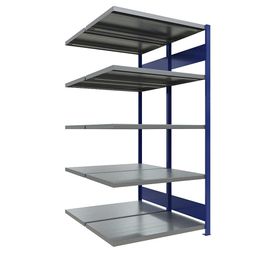 eurokraft pro Steckregal, doppelreihig, Fachboden-BxT 1300 x (2 x 600) mm, blau, Höhe 2000 mm, Anbauregal