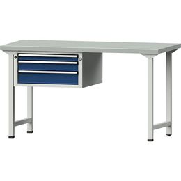 ANKE Werkbank, Gestellbauweise Serie V, 3 Schubladen, Stahlblechbelag