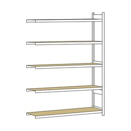 Schulte Weitspannregal, mit Spanplatte, Höhe 3000 mm, Spannweite 2500 mm, Anbauregal, Tiefe 600 mm