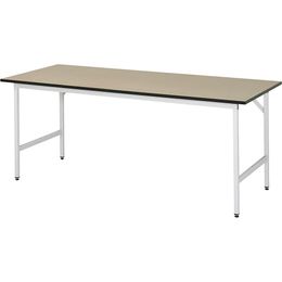 Rau Arbeitstisch, höhenverstellbar, Gestell 30 x 30 mm, MDF-Platte, BxT 2000 x 800 mm, lichtgRau