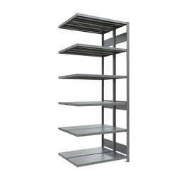 eurokraft pro Steckregal, doppelreihig, Fachboden-BxT 1300 x (2 x 400) mm, verzinkt, Höhe 2500 mm, Anbauregal