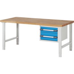 eurokraft pro Werkbank, Baukastensystem Serie 7000, 2 Schubladen, BxT 2000 x 900 mm