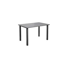 Mehrzwecktisch DUO-U, gerade Platte, Tiefe 800 mm, Breite 1200 mm, lichtgrau, schwarz kaiserkraft
