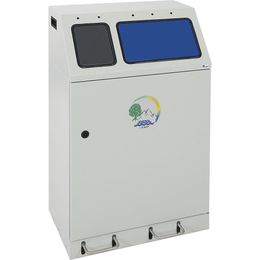 Wertstoffsammler, Stahl, Volumen 60 + 30 l, DUPLEX, 2 Innenbehälter, mit Pedal kaiserkraft