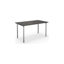 Mehrzwecktisch DUO-C, gerade Platte, HxT 700 - 800 x 800 mm, Breite 1400 mm, dunkelgrau, silber kaiserkraft