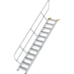 MUNK Industrietreppe, Stahl-Lochblechstufen, Stufenbreite 600 mm, 12 Stufen