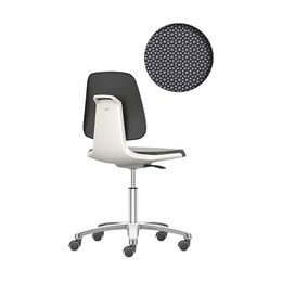 bimos Arbeitsdrehstuhl LABSIT, Fünffuß mit Rollen, Sitz Supertec, weiß