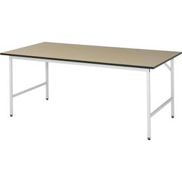 Rau Arbeitstisch, höhenverstellbar, Gestell 30 x 30 mm, MDF-Platte, BxT 2000 x 1000 mm, lichtgRau