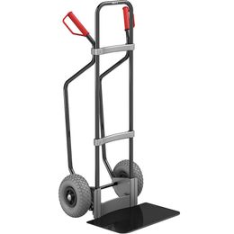 eurokraft pro Sackkarre mit Kufen, schwarz, Schaufel-BxT 450 x 350 mm, schwarz, PU-Bereifung