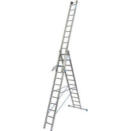 Krause Profi-Vielzweckleiter STABILO + S, 3-teilig, Stufen/Sprossen-Kombination, 3 x 12 Stufen/Sprossen