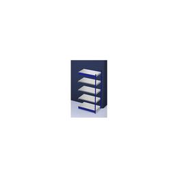 hofe Stabil-Steckregal, einseitig, Regalhöhe 2000 mm, blau/verzinkt, Bodenbreite 1025 mm, Anbauregal, Breite x Tiefe 1025 x 600 mm
